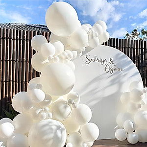 110pcs White Balloon Garland Arch Kit,18 12 10 5 Inch Different Sizes Pack White Latex Party Balloons for Wedding Birthday Bridal Shower Anniversary Party Decorations