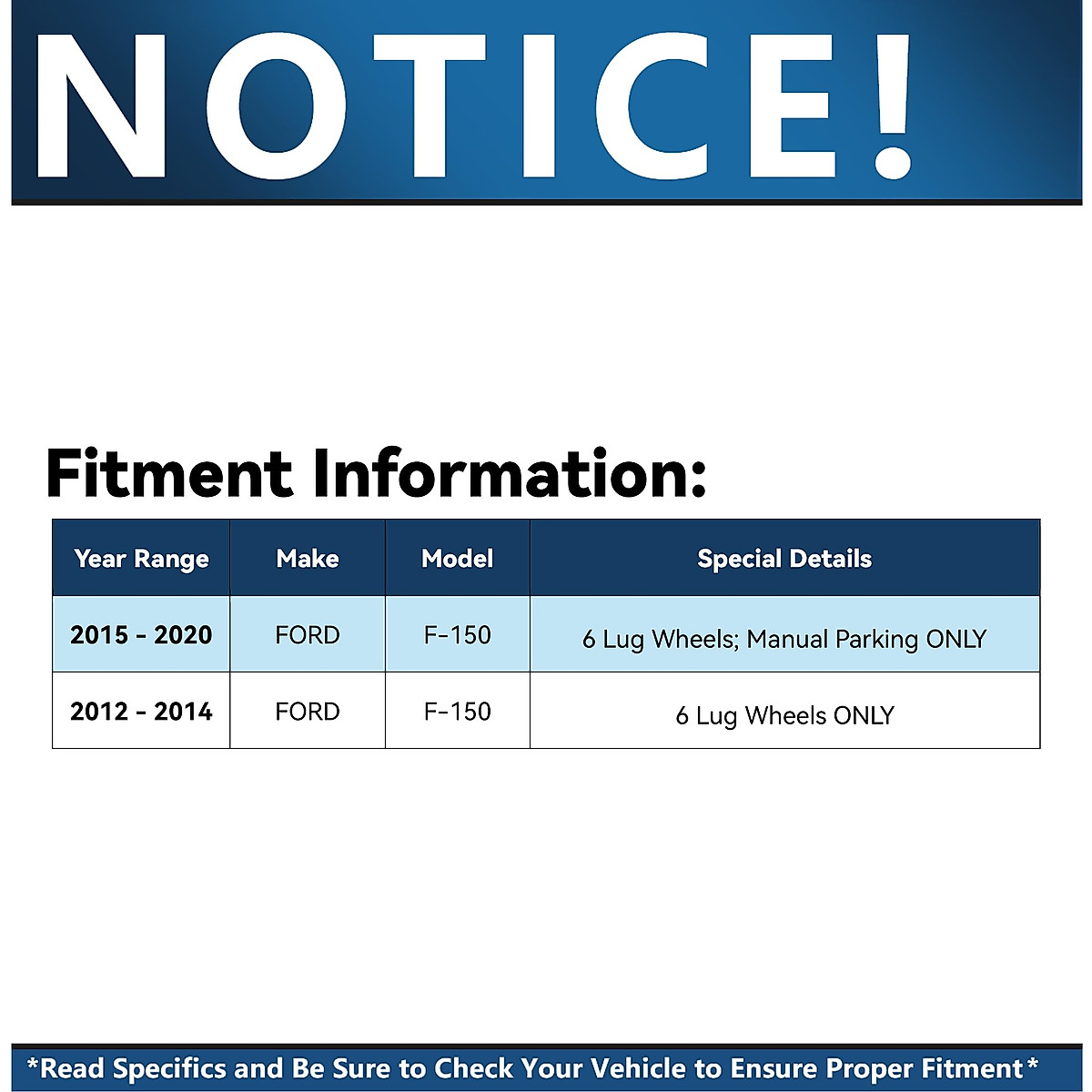 Detroit Axle - Rear Brake Kit for 12-20 Ford F-150 Disc Brake Rotors 2012 2013 2014 2015 [Manual Parking Only] 2016 2017 2018 2019 2020 Ceramic Brakes Pads 6 Lug : 13.70" inch Rotor