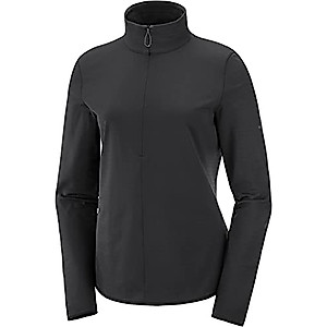 Salomon Women's Standard Outrack Half Zip, Black, Large