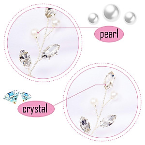 Syhood 6 Pieces Pearl Crystal Bridal Hair Pins Rhinestone Flower Wedding Hair Pins Prom Accessory for Women Wedding Hairstyles(Silver)