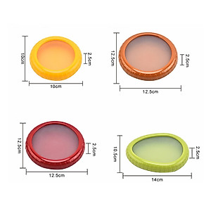 WinGetor 4pcs Silicone Fruit Storage Box, Upgrated Silicone Fruit Storage Containers, Reusable Fruit Vegetable Containers for Fridge Keep Fresh, for Lemons,Potatoes,Tomatos, Avocado