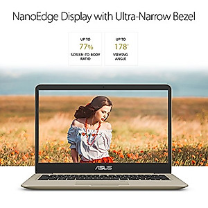 ASUS VivoBook S Thin & Light Laptop, 14" FHD, Intel Core i7-8550U, 8GB RAM, 256GB SSD, GeForce MX150, NanoEdge Display, Backlit Kbd, FP Sensor - S410UN-NS74