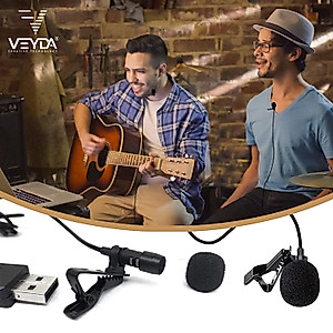 Cam Caddie VEYDA Dual USB Lav Mic - VD-LU2 Lavalier Lapel Clip-on Omnidirectional Condenser Microphone