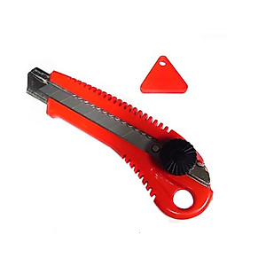 SDI-5421 Snap-off Utility Knife with 12 Set of Sk2+cr Blades, 18mm Heavy Duty Cutter