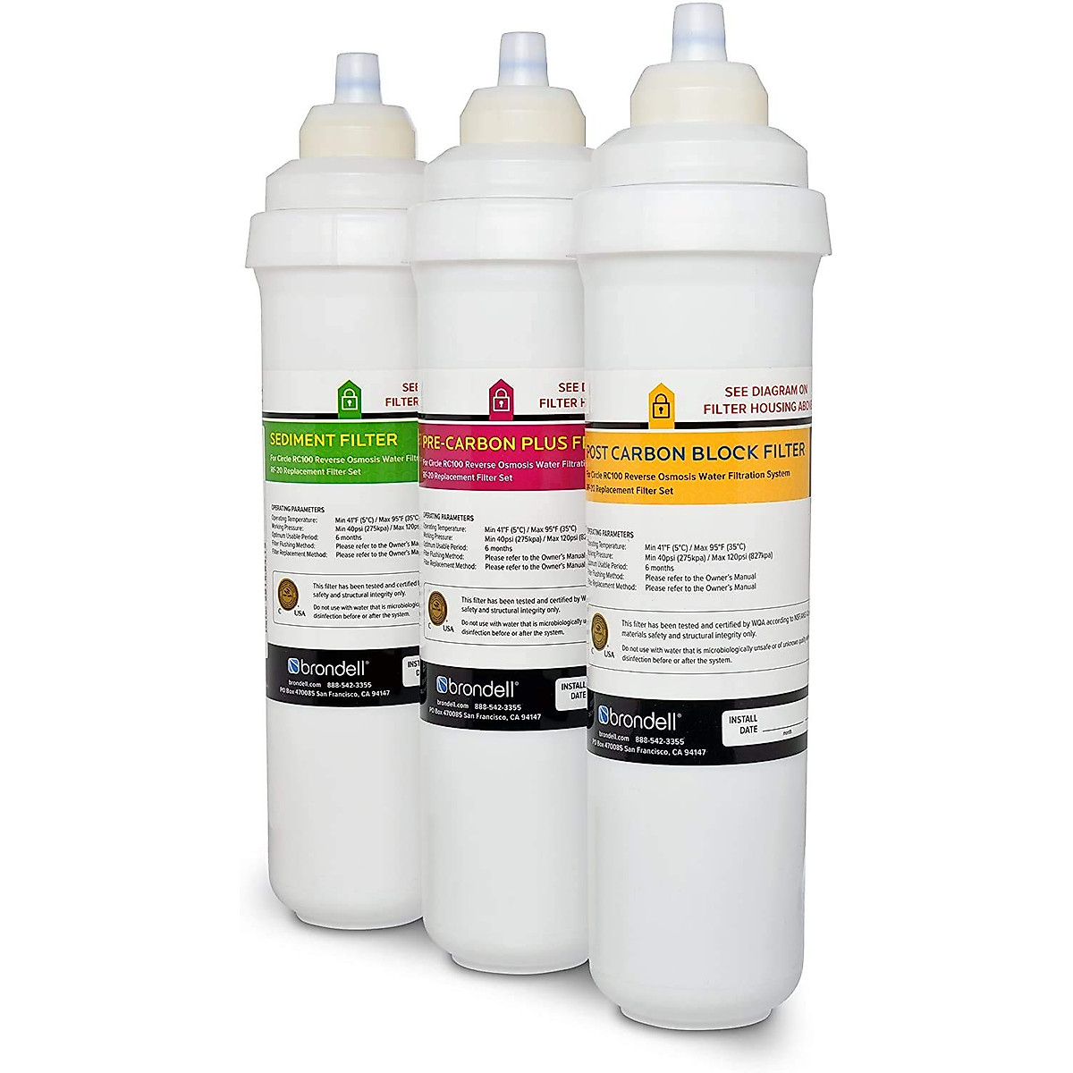 Brondell H2O+ Circle Sediment and Carbon Replacement Filter Pack (RF-20)