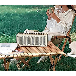 S'more Folding Picnic Table, Portable Camping Table with Carry Bag, Wood Outdoor Table for Picnic, Camping, Travel, Party, Beach, Garden, Patio, gailgating, BBQ,Easy to Assembly (M Size-90cm)