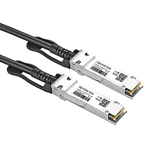 TRANSUTON 40G QSFP+ DAC Passive Cable - 40GBASE-CR4 Passive Direct Attach Copper Twinax QSFP+ Cable for Juniper Switch, 40Gb/s QSFP to QSFP - Fiber Optic InfiniBand Cable, 0.5-Meter(1.64ft)