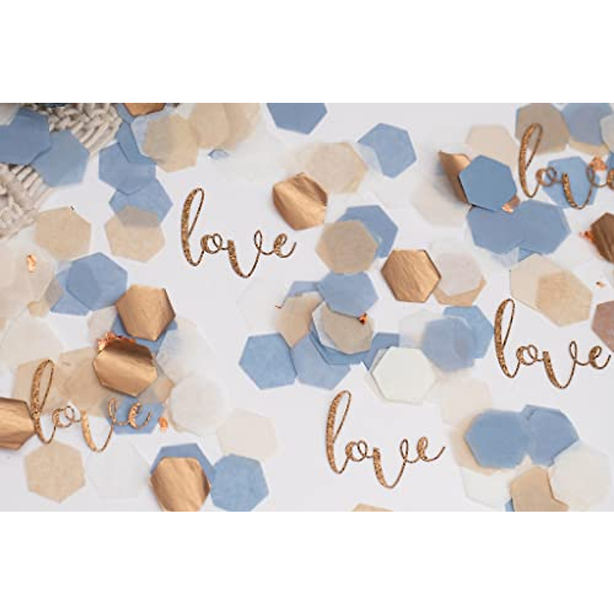 Dusty Blue Bridal Shower Decor, Love Confetti For A Wedding Shower or Bridal Brunch and Bubbly, 520 pieces