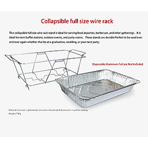 Folding Chafing Food Warmer Wire Rack Chafer Stand Chrome Super Sturdy Foldable Buffet, for use with Disposable Party Accessories