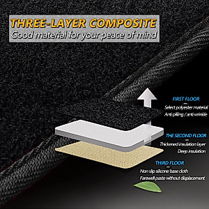 AUQDD Dashboard Cover Flannel Dash Mat Custom Compatible with 2016 2017 2018 2019 2020 2021 2022 2023 Toyota Tacoma, Anti-Glare, Anti-Reflection, No Peculiar Smell - with Storage Compartment