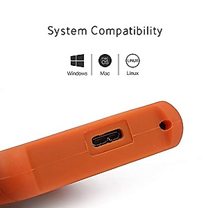 FEISHUO Portable External Hard Drive USB3.0 SATA HDD Storage — External Hard Drive Silicone Case Anti-Drop, Shockproof and Rainproof, for Game, PC, Mac, Windows(120G, Black)