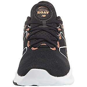 New Balance Women's Fresh Foam Roav V2 Sneaker, Black/White/Copper Metallic, 8