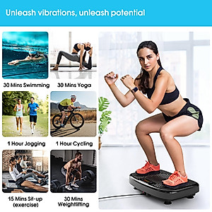 Vibration Plate Exercise Machine for Lymphatic Drainage Weight Loss,SoftGym Power Vibration Plate 300-400 Lbs Capacity Full Whole Body Workout Vibration Platform,Waver Vibration Plate for Home Fitness