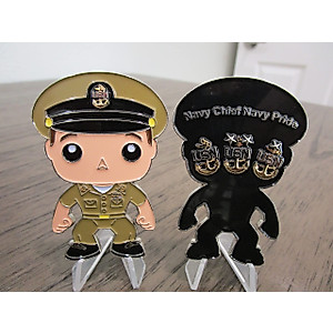 USN Oversized Head Style Male Navy Chief Navy Pride Khaki Uniform CPO Challenge Coin