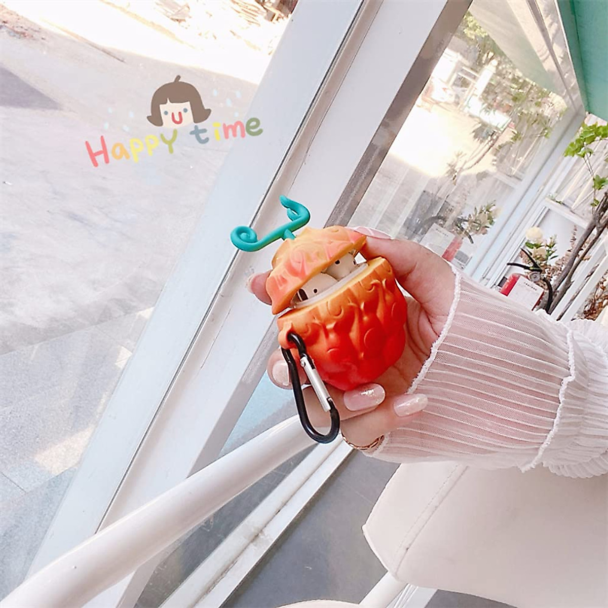 AOLABOKY Funny Anime Devil Fruit Earphone Case for airpods 2nd 1st Generation Headphone 3D Silicone Protective Soft Cover airpods 1 2 case Suitable for Boys and Girls