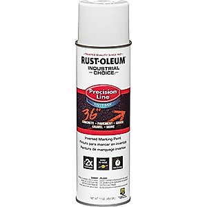 Rust-Oleum 203039-12PK Industrial Choice Inverted Water-Based Marking Spray Paint, 17 Oz, White, 12 Pack