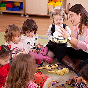 TOPZEA 12 Pack Kids Musical Instruments, Natural Wood Percussion Instrument Baby Drum Set Tambourine Xylophone Musical Toys for Toddler, Boys and Girls, Preschool Educational, with Storage Bag