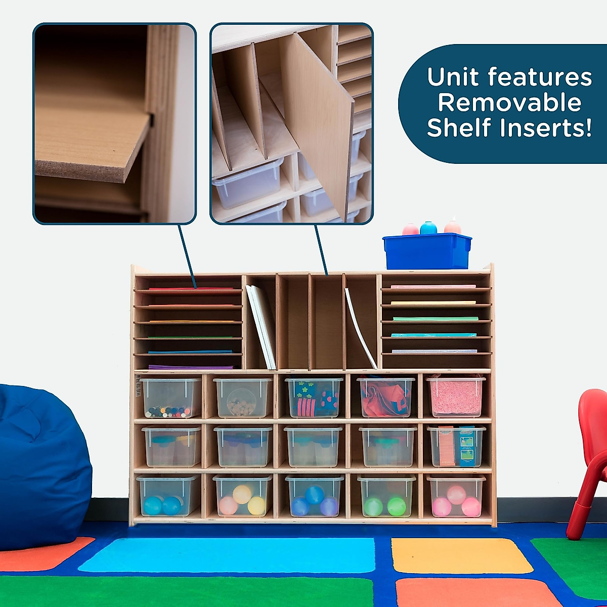 Children’s Factory Value Line Kids Classroom Organizer, Multi-Section Classroom Organization for Kids and Toddlers