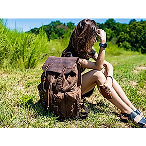 olpr. Canvas and leather backpack (Brown)