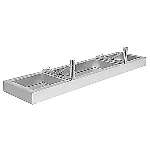 4FT Stainless Steel Shelf Folding Concession Shelf Frame Aluminum Alloy Surface Board for Food Serving Window Restaurants Commercial Home(44" L x 12" W)