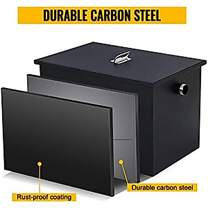 Commercial Grease Trap Interceptor for Restaurant Under Sink Kitchen 4.6 GPM Waste Water Oil-Water Separator, for Restaurant Canteen Home Kitchen,40 LB,Black