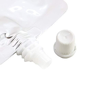 50 pcs Double-Sided Silver Aluminum Mylar Screw Cap Stand-Up Drinking Flask Pouch (8.4 oz, Double-Sided Silver)