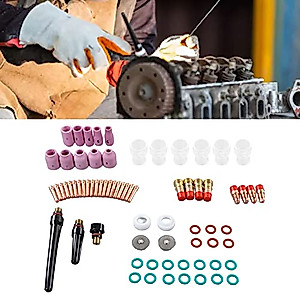 Welding Gun Accessories, Good Compatibility Glass Cups Pressure Caps Color O Rings Electrode Nozzles Kit for WP17 WP18 WP26 Welder