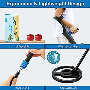 KENTOKTOOL Metal Detector for Kids with 8'' Waterproof Coil, 32-41 inches Adjustable Stem Kids Metal Detector, Lightweight and High Accuracy Gold Detector with DSP Chip