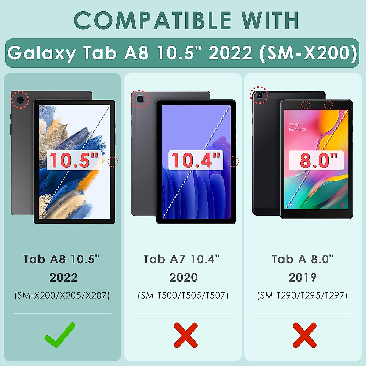 DETUOSI Rotating Case for Samsung Galaxy Tab A8 10.5 inch 2022 (SM-X200/X205/X207), Galaxy Tab A8 10.5" Tablet Cover,【Auto Sleep/Wake】 360 Degree Swivel Stand Folio Flip Leather Book Cover #Dark Blue