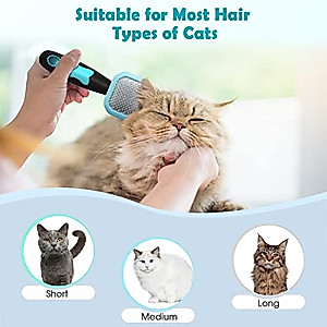 Slicker Brush, PETPAWJOY Dog Brush Gently Cleaning Pin Brush for Shedding Dog Hair Brush for Small Dogs (Small-Blue)