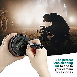 Movo Deluxe Essentials DSLR Camera Cleaning Kit with 10 APS-C Cleaning Swabs, Sensor Cleaning Fluid, Rocket Air Blower, Lens Pen, Soft Brush, 2X Small and 2X Large Microfiber Cloths and Carrying Case