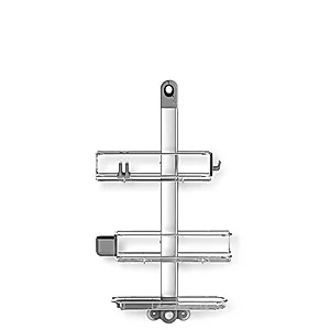 simplehuman Adjustable and Extendable Shower Caddy Large, Stainless Steel and Anodized Aluminum