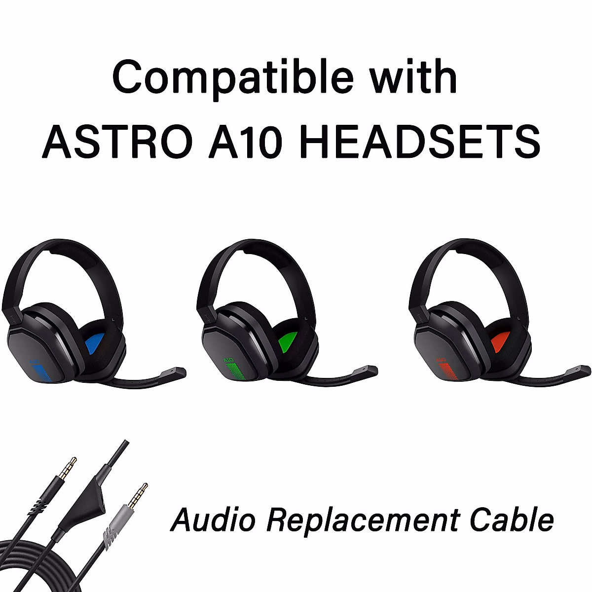 Replacement Astro A10 Cord Cable with Volume Control - Works with Astro A40, A40TR Gaming Headset Cable - Audio Gaming A10 Headset Cable Fits Xbox One, PS4, PC, Most Smartphones (6.5 Feet/2.0 M)