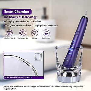 Replacement Charger Glass Cup Compatible with Philips Sonicare Diamondclean Electric Toothbrush, for HX9100 CBA1001 CBA2001 CBA3001 Charging Base and HX9300 HX9900 Series Electric Toothbrush Charger