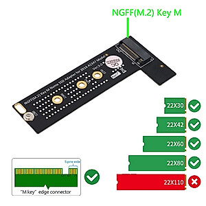 M.2 NGFF MKey NVME SSD Converter Card Adapter Module for OS Mini A1347 Model 2014, M.2 NGFF MKey NVME SSD Adapter Support Easy Installation
