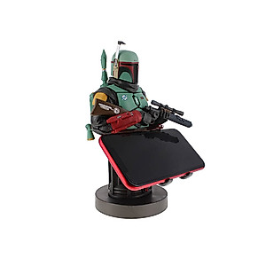 Exquisite Gaming: The Mandalorian: Boba Fett - Original Mobile Phone & Gaming Controller Holder, Device Stand, Cable Guys, Licensed Figure