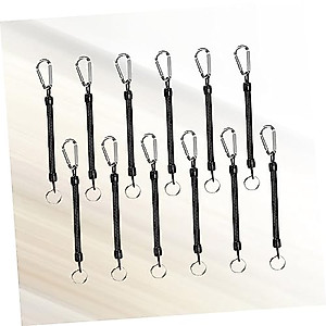 Housoutil 24 pcs Heavy Duty Spring Fishing Lanyard Tether Tools Retractable Fishing Ropes Fishing Gear Tool Fishing Safety Wire pogo Keychains Security Gear Tools Key Rings Heaps Lip Clip