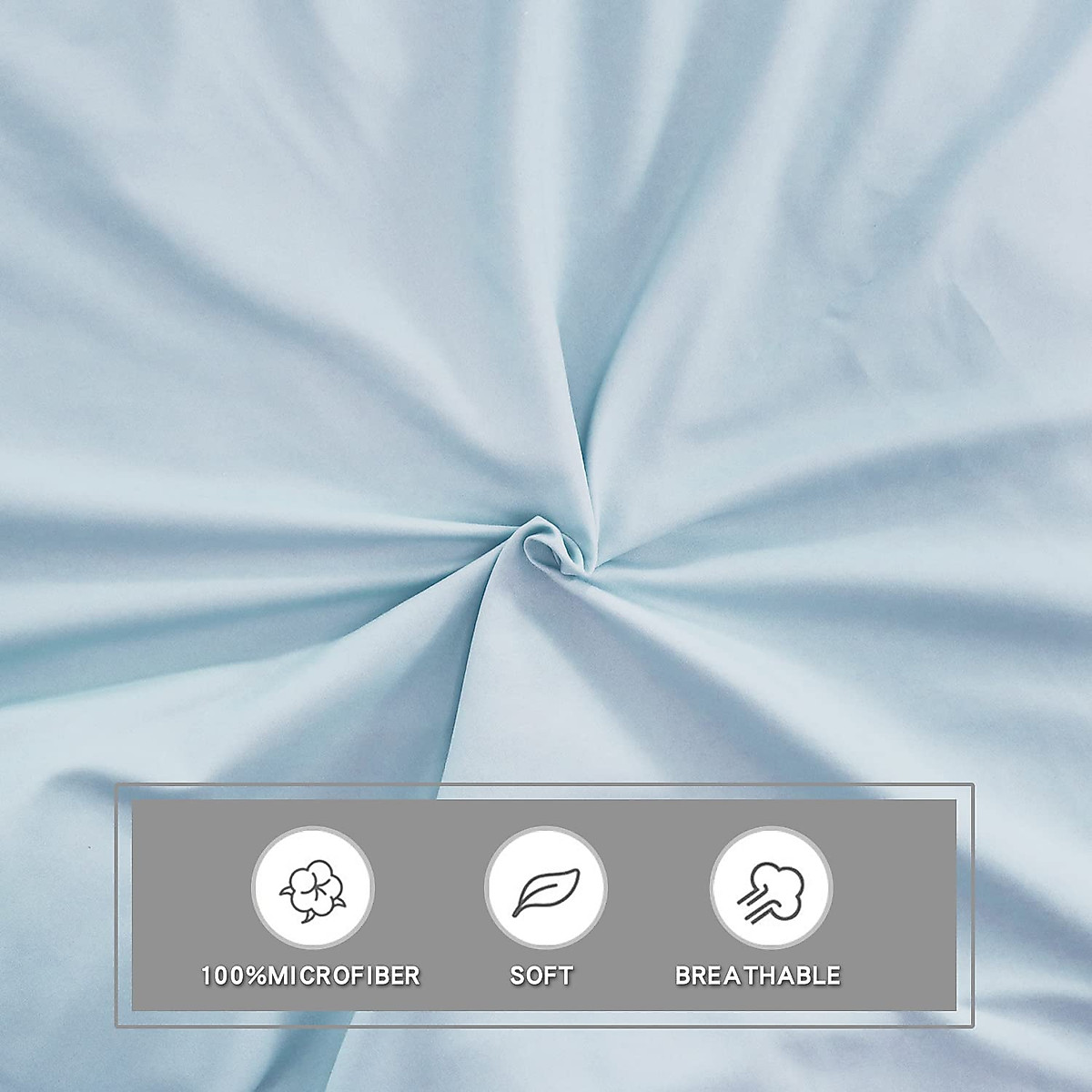 Helthep Duvet Cover King Size, Soft King Duvet Cover Set, 3 Pieces Double Brushed King Size Duvet Covers with Zipper Closure, 1 Duvet Cover 90x104 inches and 2 Pillow Shams（Blue）…