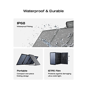 EF ECOFLOW Solar Generator RIVER 2 Pro 768Wh Portable Power Station & 160W Portable Solar Panel LiFePO4 Battery 70 Min Fully Charged, 4×AC, For Camping, RV, Home Backup