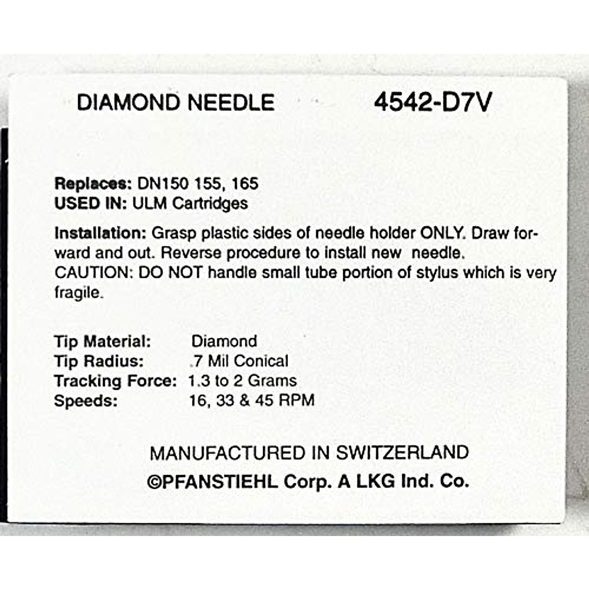 Pfanstiehl Phonograph Stylus Needle For Ortofon DUAL DN145 DN150 DN155 152 150 DN152 DN166 DN160