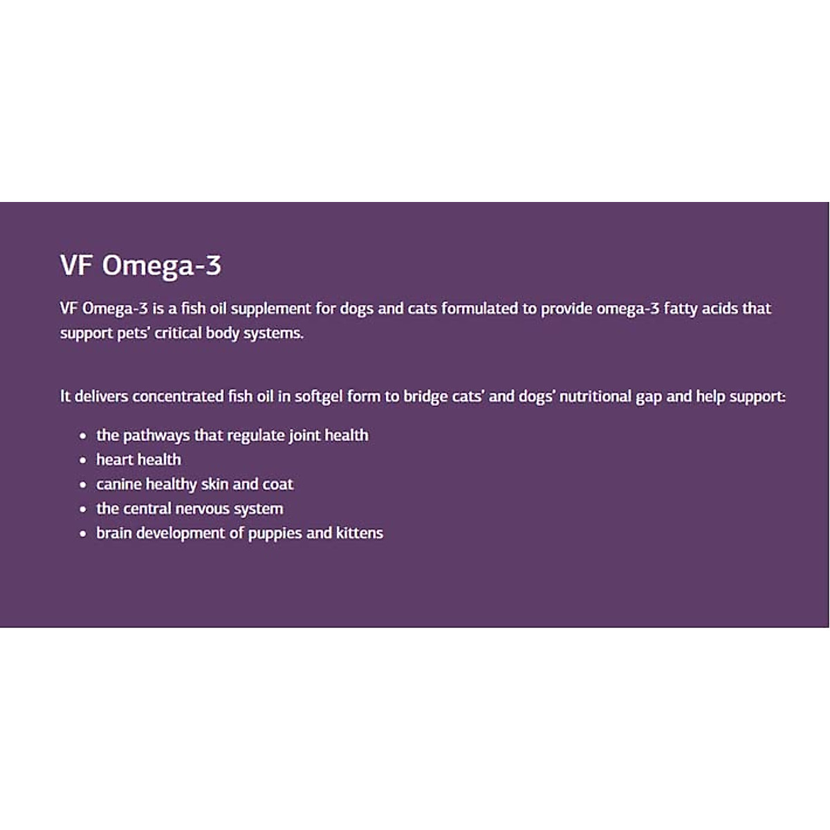 Standard Process VF Omega-3 for Pets - Dietary Supplement with Omega-3 Fatty Acids - Support Bone Growth, Immune Health, Heart Health & More - Fish Oil Supplement for Pets - 90 Softgels