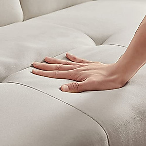 Verfur Convertible Futon Bed with Cupholders,Modern Upholstered Loveseat Sleeper, Folding Lounge Recliner Comfy Sofa & Couches Sofabed, White