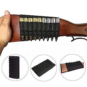 ACEXIER Tactical 9 Rounds Shells Holder Cartridges Ammo Carrier Bullet Pouch for MP 512-36 Elastic Butt Stock Hunting Rifle Accessories