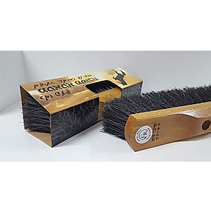GAMLIEL RETAIL© Broom Head, Made Pure Horse Hair Floor Brush Sweeper 11.80" x 3.15" x 3.15" inch, Natural Wooden Base Superior Horsehair Broom Like an Old time