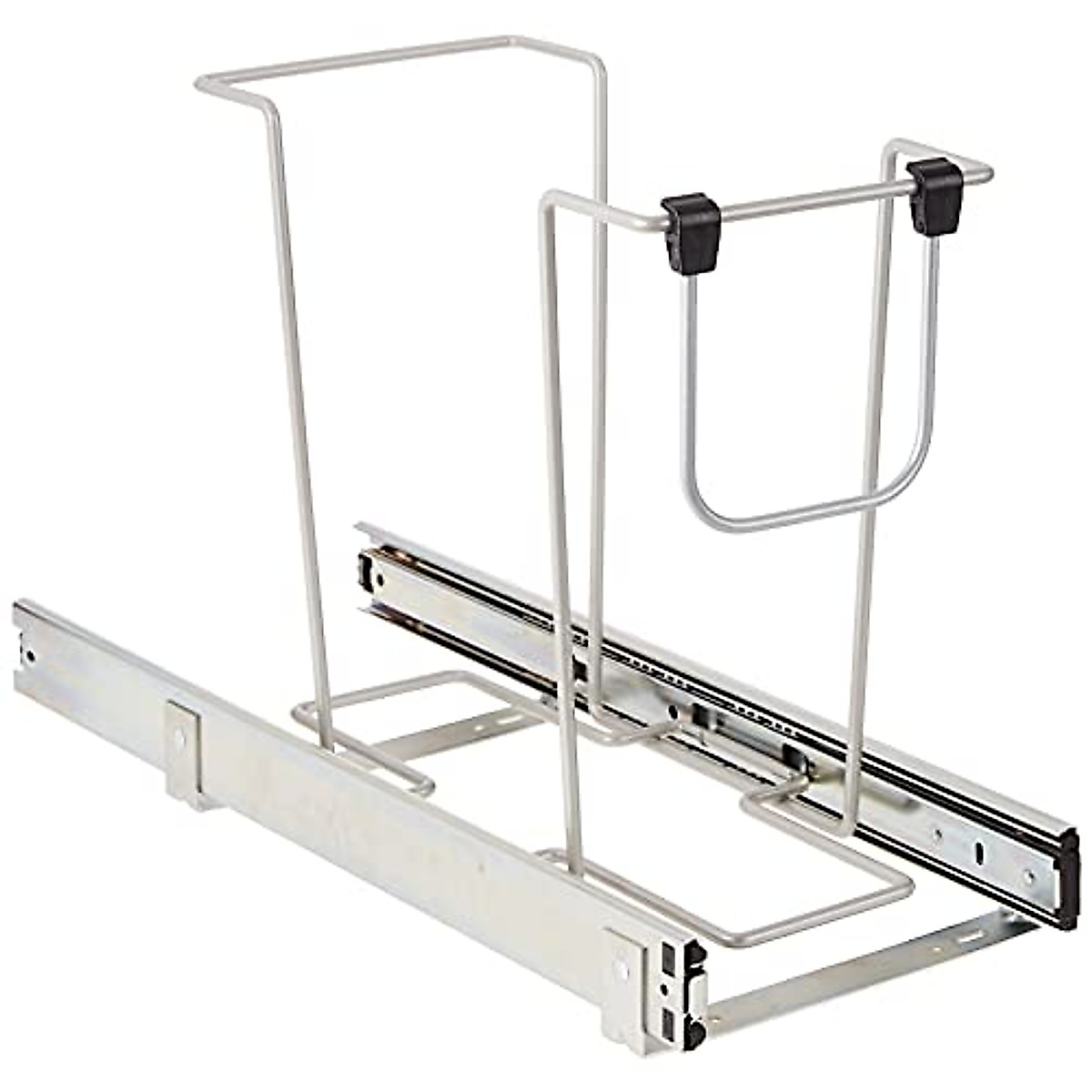 Knape & Vogt RS-PSW9-1-20-P 17 in. H x 8 in. W x D Steel in-Cabinet 20 Qt. Single Platinum Pull Out Trash Can