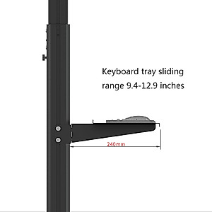 Monitor Arms & Monitor Stands Triple Monitor Mobile Cart Floor-standing Monitor Stand with Keyboard and Host Bracket Adjustable Monitor Stand Mount, Each Arm Holds Up to 22 Lbs Adjustable Arms Monitor