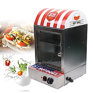 kitneed 1500W Hot Dog Steamer Machine, 2-Tier Commercial Hot Dog Hut Steamer, Stainless Steel Electric Hot Dog Steamer Machine with Temperature Adjustable for Bakery, Convenience and Household