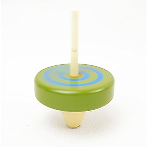 FQStech Wooden Spinning Top Gyroscope peg-top with Handle and Pull String Wire,can Last Long time, Color Random