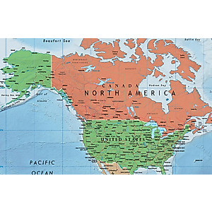 24x36 World and USA Classic Premier 3D Two Wall Map Set (Laminated)