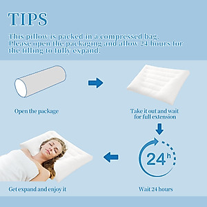 HOMBYS Ultra Thin Pilow for Back and Side Sleepers-Extra Low Profile Design for Cervical Neck Alignment with Side Sleeping Area to Relieve Shoulder Pressure (Queen-18 x30, White)